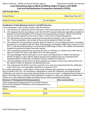 Fillable Online DHCS-6299-LEA BOP Cert. Form...pdf Fax Email Print ...