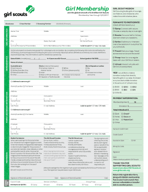 Fillable Online Girl Membership Form Fax Email Print - pdfFiller