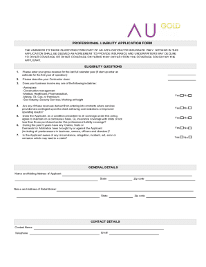 Fillable Online AUGold Application Form Professional ...