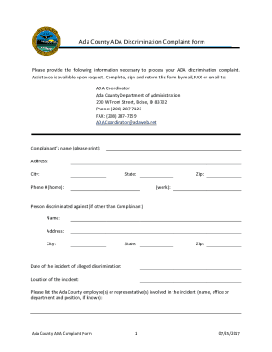 Fillable Online ADA Complaint Form Rock Island County Metropolitan Mass ... Fax Email Print ...