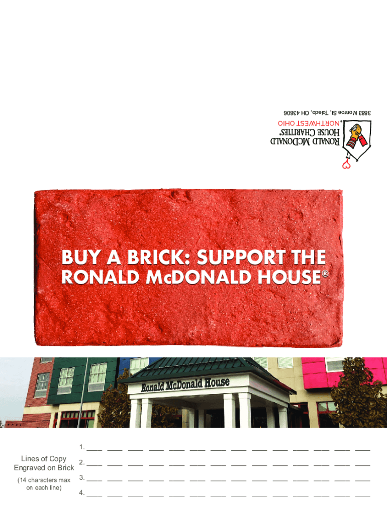 Fillable Online Ronald McDonald House Charities of Northwest Ohio Fax ...