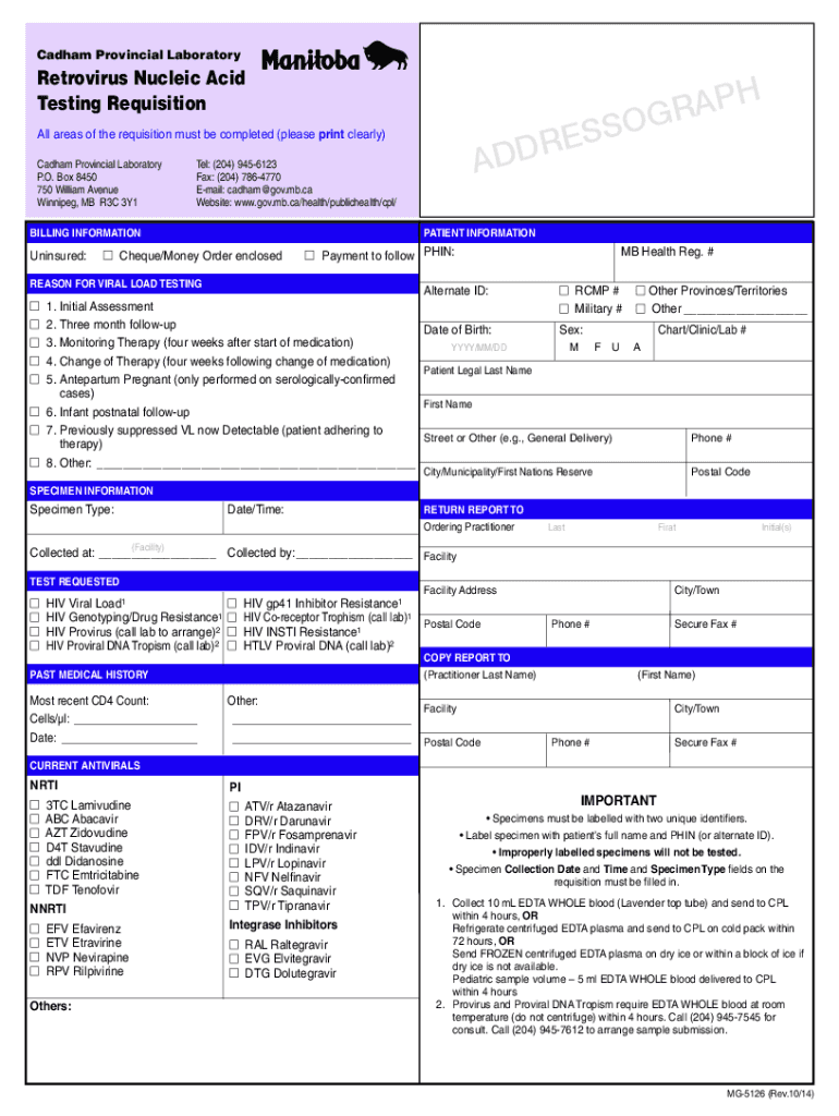 Fillable Online Forms and Requisitions - Cadham Provincial Laboratory ...