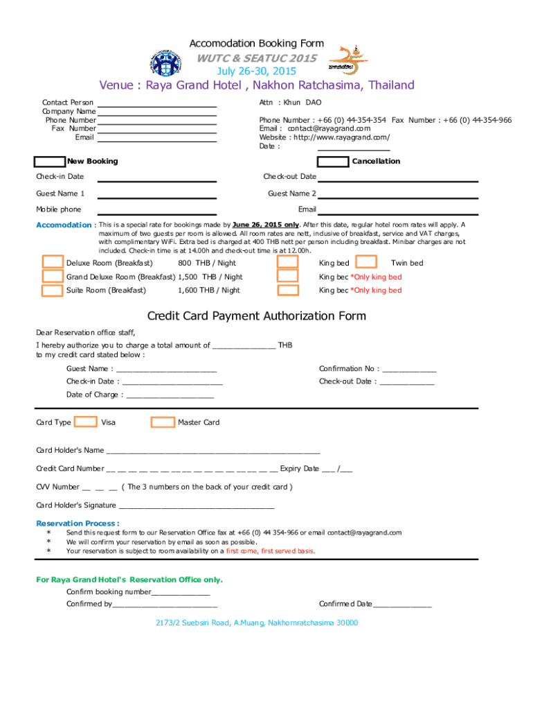 Fillable Online Reservation Request Forms - Chattanooga Fax Email Print - pdfFiller