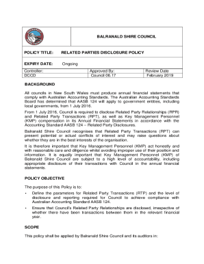 Fillable Online RELATED PARTIES DISCLOSURE POLICY EXPIRY DATE Fax Email ...