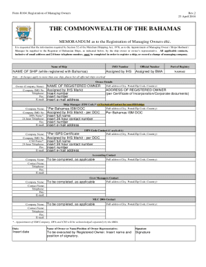 Fillable Online Fillable Online classnk or Bahamas form R104 - The ...