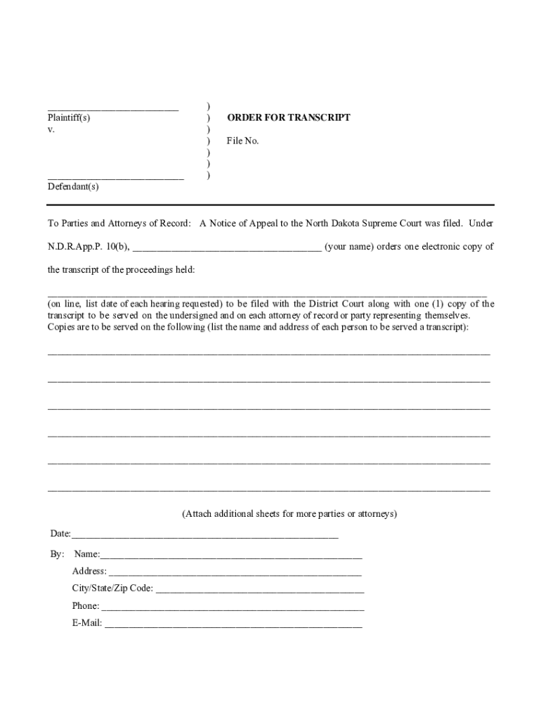 Fillable Online Order for Transcript Fax Email Print - pdfFiller