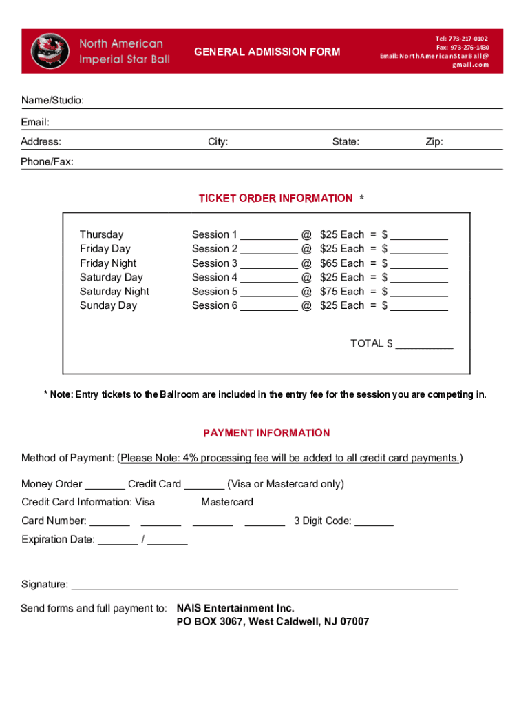 Fillable Online 14-General Admission Form Fax Email Print - pdfFiller