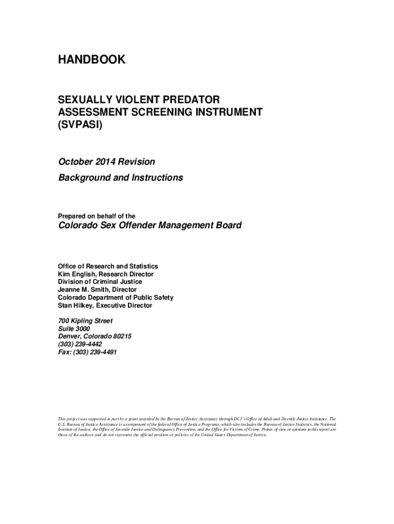 Fillable Online Sex Offender Risk AssessmentsDivision on Criminal ...