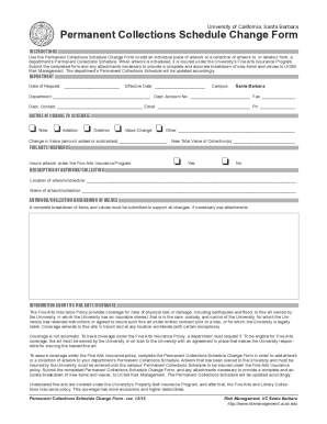 Fillable Online Permanent Collections Schedule Change Form - UCSB EHS ...