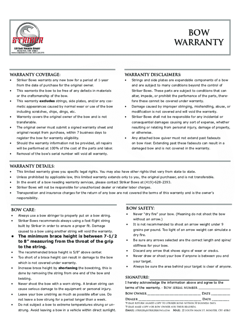 Fillable Online High performance traditional bows Fax Email Print - pdfFiller