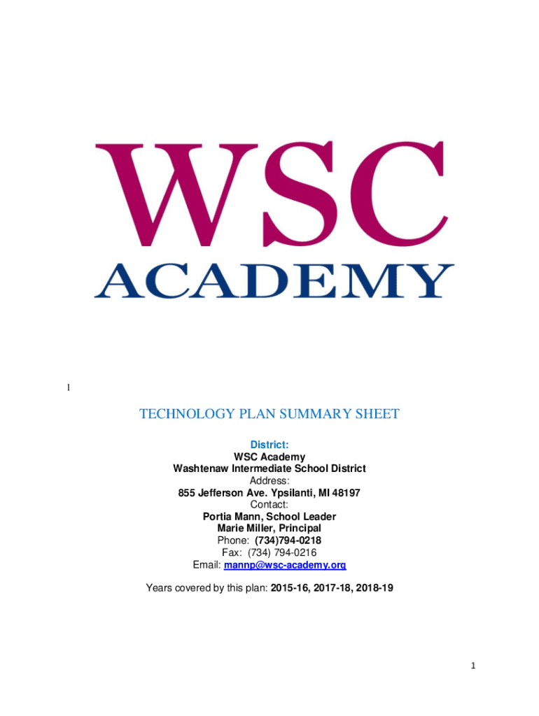 Fillable Online Single Building District Improvement Plan WSC Academy Fax Email Print - pdfFiller