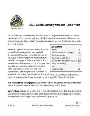 Fillable Online School Mental Health Quality Assessment Tool For ...