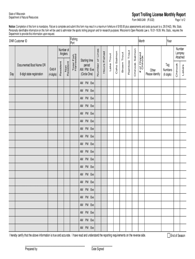 Fillable Online dnr wisconsin Dnr id card application form Fax Email ...