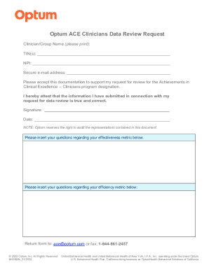 Fillable Online ACE Clinicians Data Review Request. ACE Clinicians Data ...