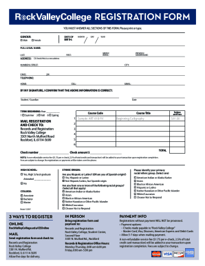 Fillable Online REGISTRATION FORM - Rockford Fax Email Print - pdfFiller