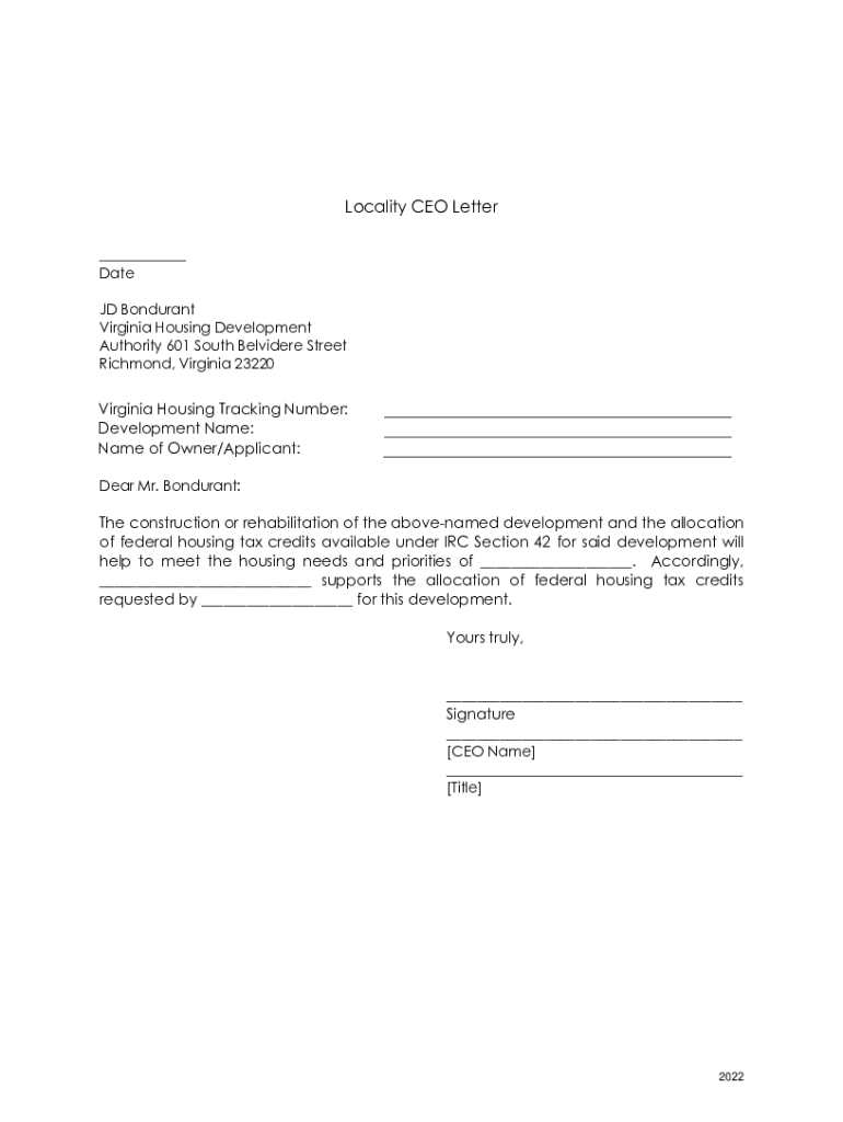 Fillable Online Application Tab M, Locality CEO Letter Fax Email Print ...