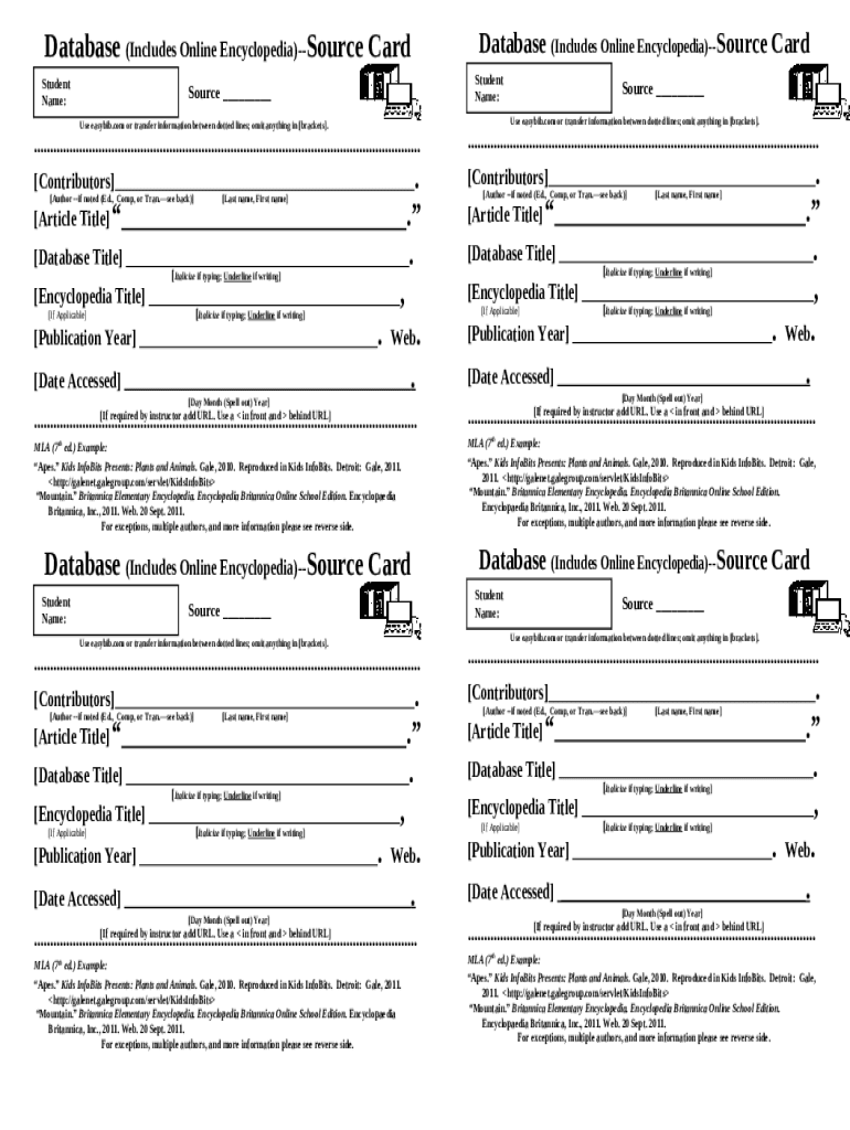 How to Cite an Encyclopedia in MLA Doc Template | pdfFiller