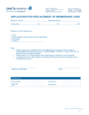 Fillable Online Lost, Stolen or Damaged Card? Request a replacement ... Fax Email Print - pdfFiller