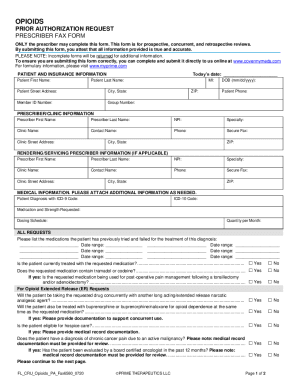 Fillable Online opioid policy - prior authorization request prescriber fax form Fax Email Print ...