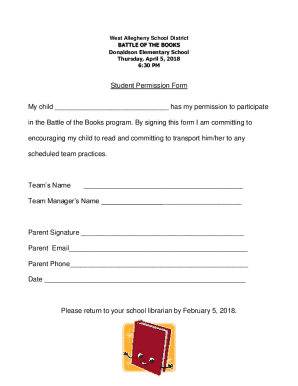 Fillable Online Student Permission Form My child Fax Email Print ...