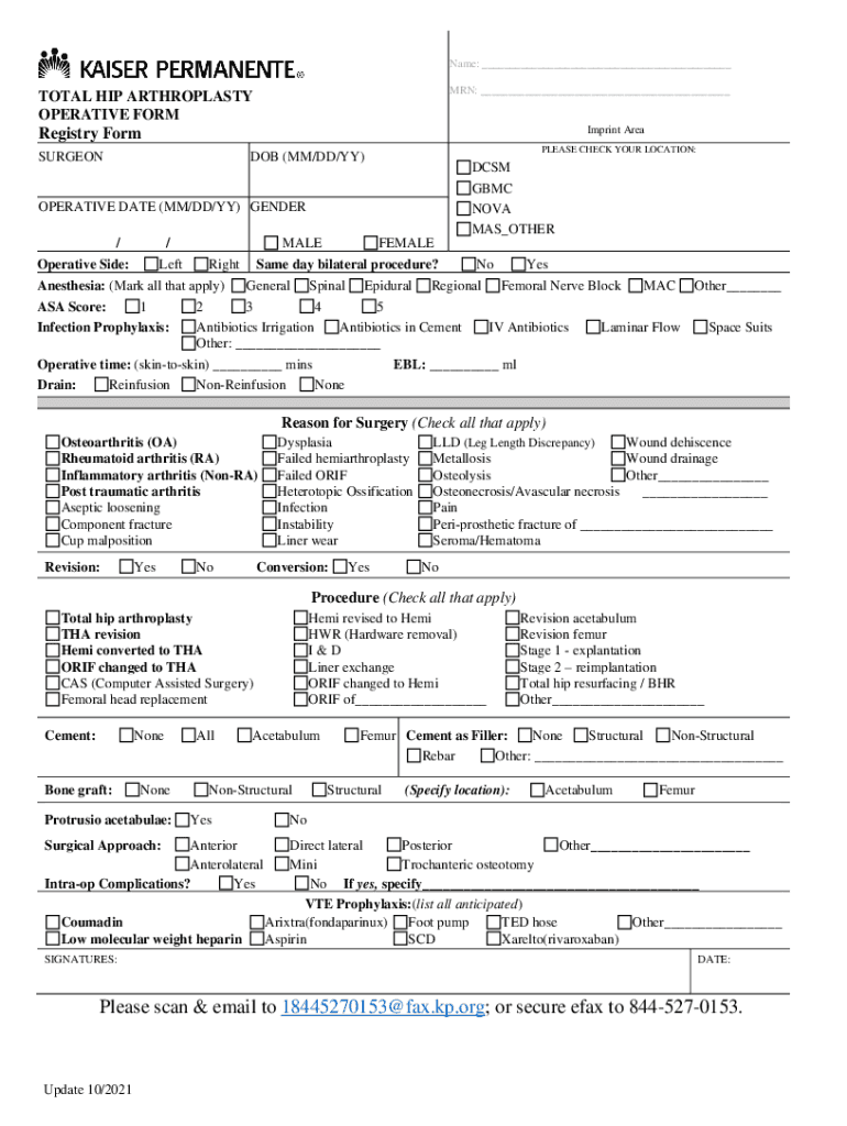 Fillable Online OPERATIVE FORM Fax Email Print - pdfFiller