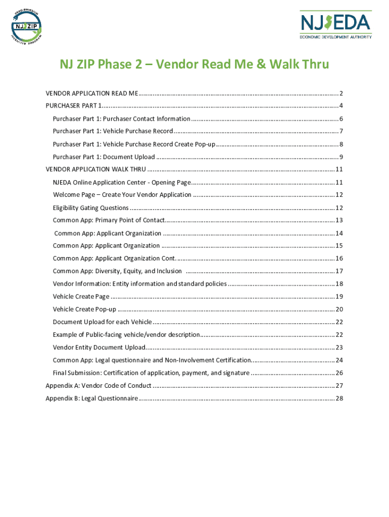 Fillable Online NJ ZIP - Phase 2 Vendor Application Walk-Thru and Q&A ...