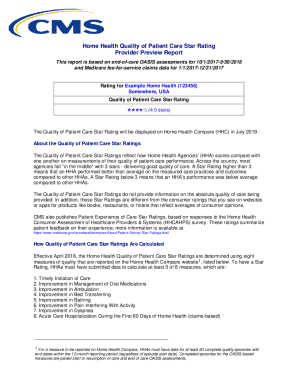 Fillable Online Quality of Patient Care Star Rating Provider Preview Report. Quality of Patient ...