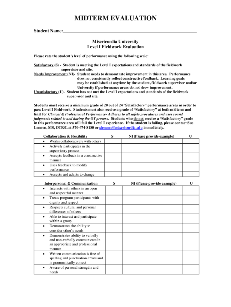 Fillable Online Fieldwork Seminar: Fieldwork Evaluation Process Flashcards Fax Email Print ...