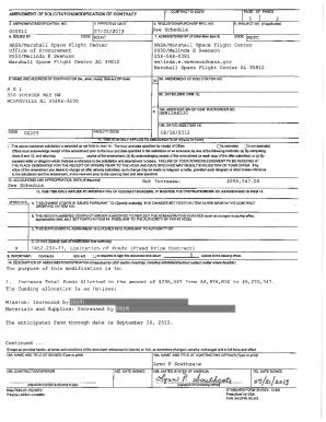 Fillable Online foia msfc nasa SF-30; Amendment of Solicitation ...
