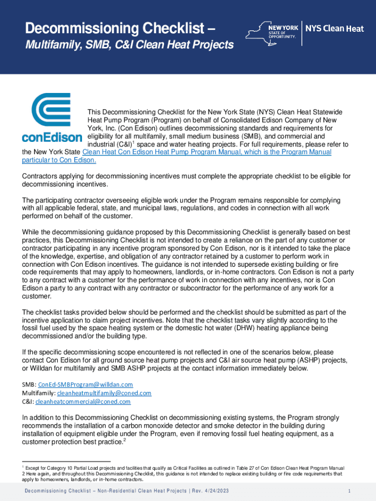 Fillable Online HOT Decommissioning Checklist Fax Email Print - pdfFiller