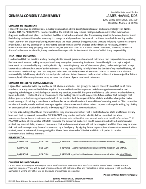 Fillable Online GENERAL CONSENT AGREEMENT ... Fax Email Print - pdfFiller