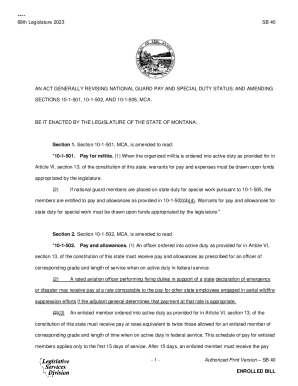Fillable Online 1 - Authorized Print VersionSB 40 SENATE BILL ... Fax ...