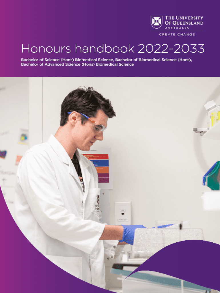 Fillable Online Honours in Medical Research Course Handbook pdf Fax ...
