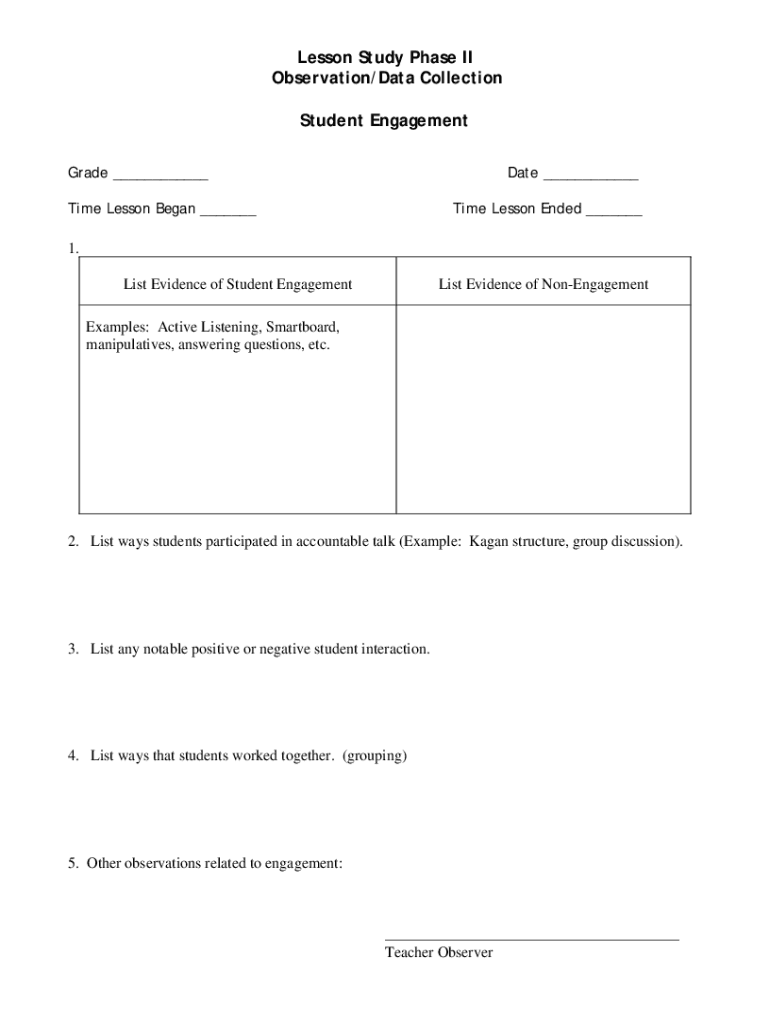Fillable Online Lesson StudyPhases II and III Worksheet and Rubric ... Fax Email Print - pdfFiller