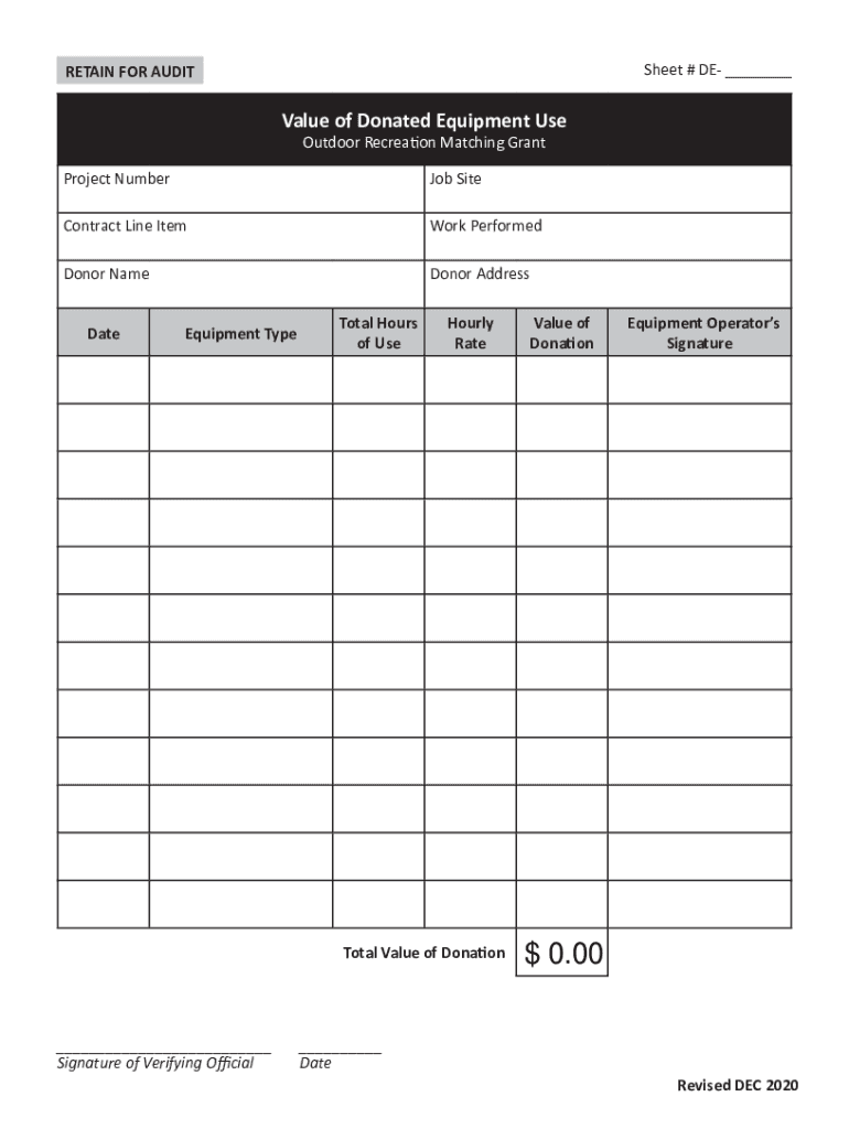 Fillable Online Outdoor Recreation Matching Grant Application Guide Fax Email Print - pdfFiller