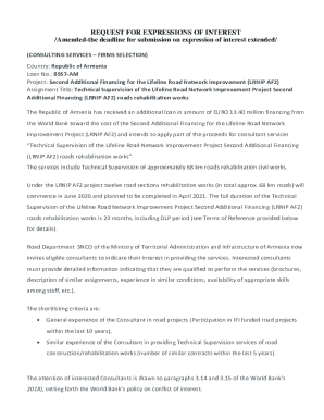 Fillable Online Request for expressions of interest (with extended ... Fax Email Print - pdfFiller