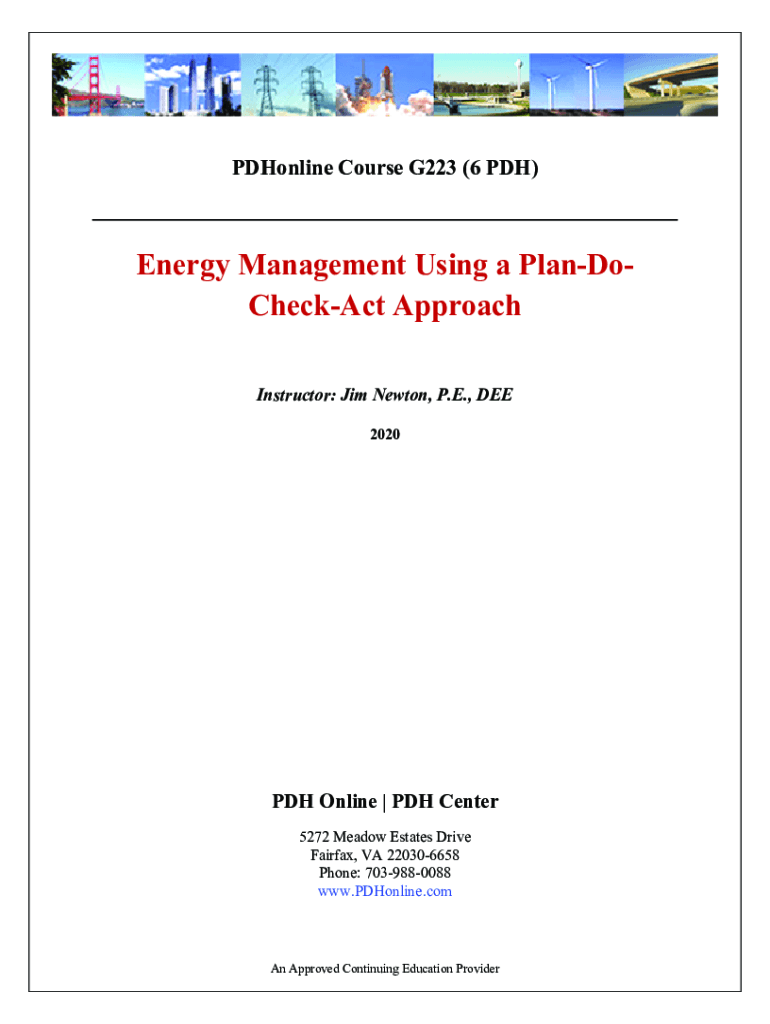 Fillable Online Energy Management Using a Plan-Do-Check-Act Approach ...