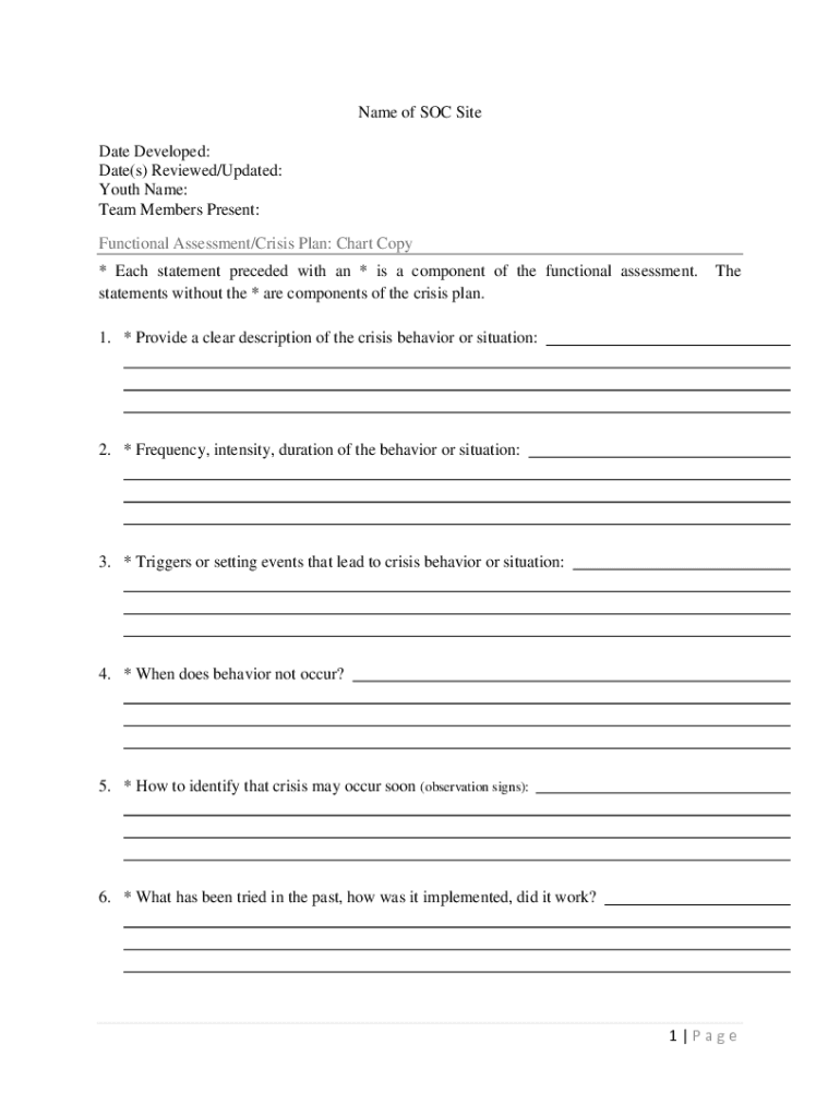 Fillable Online Crisis Plan Template Fax Email Print - pdfFiller