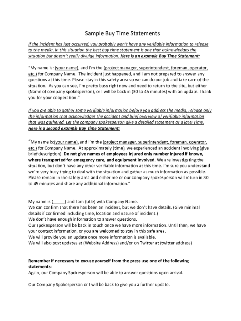 Fillable Online Sample Buy Time Statements Fax Email Print - pdfFiller