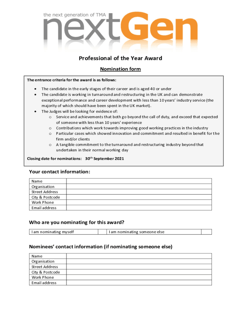 Fillable Online Examples of Winning Nominations Fax Email Print - pdfFiller