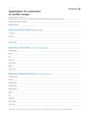 Fillable Online Application for extension to verifier scope Fax Email Print - pdfFiller