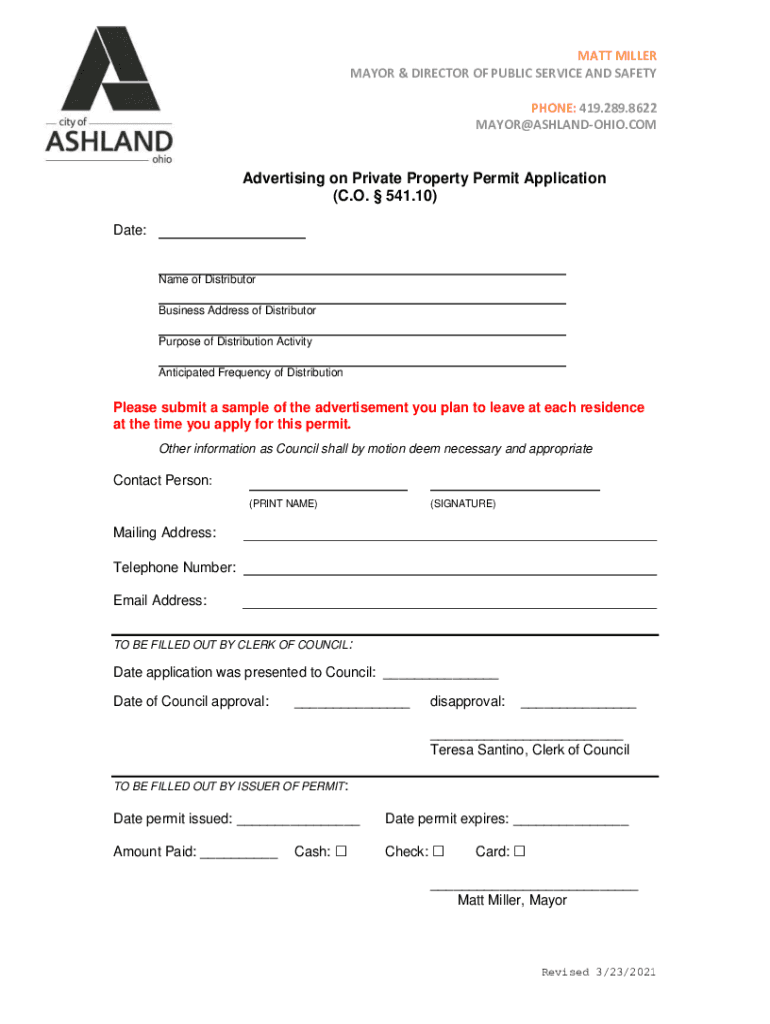 Fillable Online Ashland Mayor Matt Miller highlights projects in 'state ...
