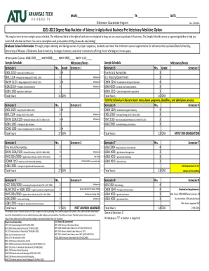 Fillable Online 2021-2022 Degree Map-Bachelor of Science in ...
