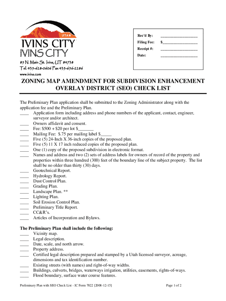 Fillable Online SEO-Check-List-IC-Form-7022-2008-12-15. ... Fax Email ...