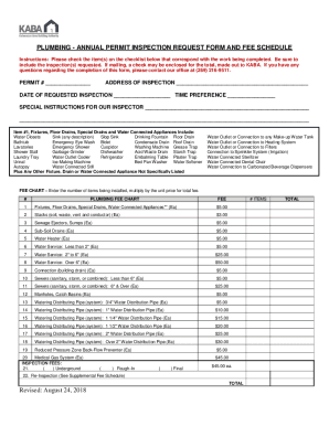 Fillable Online PLUMBING - ANNUAL PERMIT INSPECTION REQUEST FORM ...