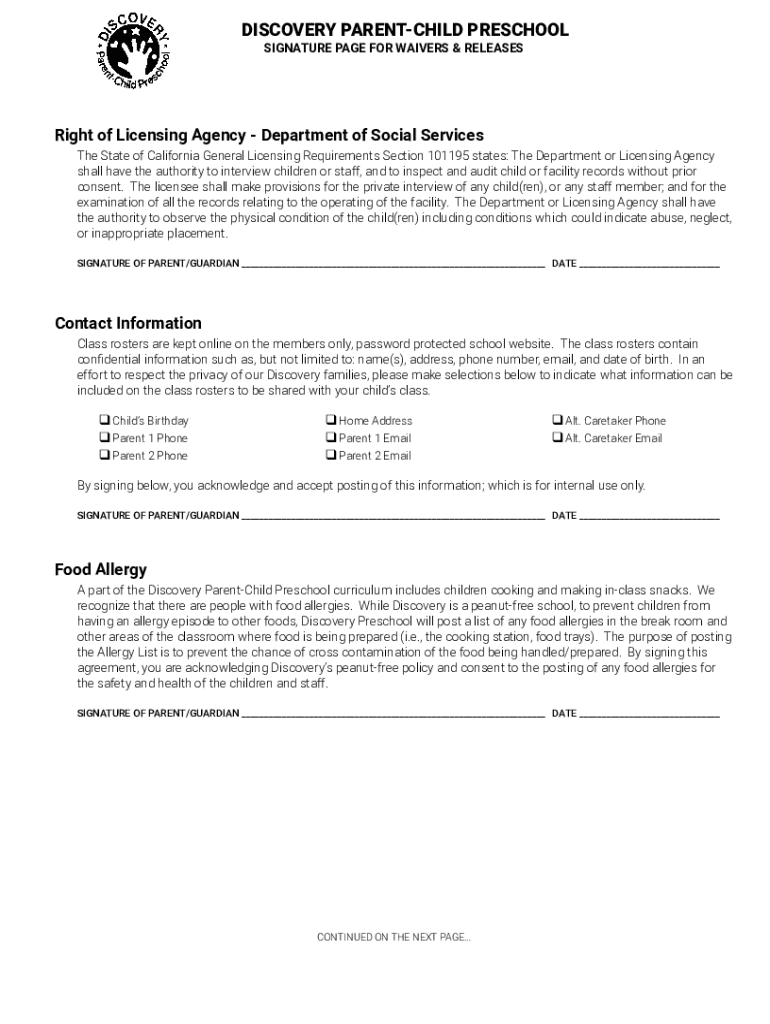 Fillable Online SIGNATURE PAGE FOR WAIVERS & RELEASES Fax Email Print ...