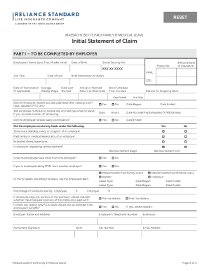 Fillable Online Department of Family and Medical Leave (DFML) Fax Email ...