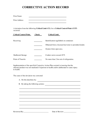 Fillable Online dmr ms Corrective Action Form,HACCP.doc Fax Email Print - pdfFiller