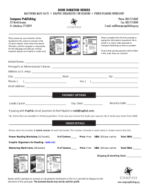 Fillable Online bOOk DONATION ORDERS Fax Email Print - pdfFiller
