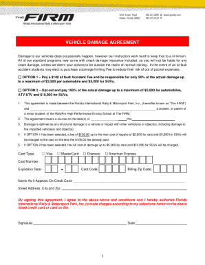 Fillable Online Vehicle Damage Agreement Fax Email Print - pdfFiller